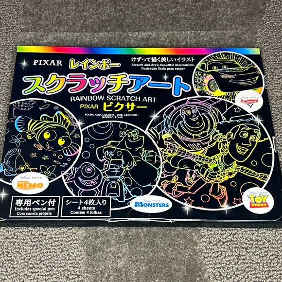 Disney | Office | Disney Pixar Scratch Art Kit Set Diy Official Japan ...